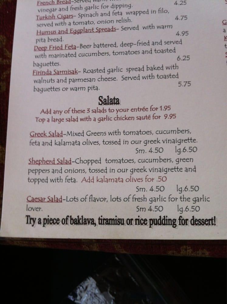 Menu at The White House Grill restaurant, Post Falls