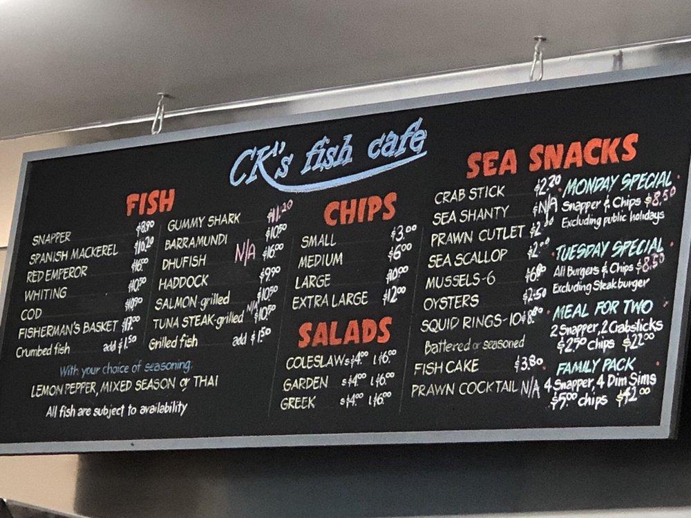 Menu at CK's Fish Cafe, Pearsall, 155 Willespie Dr
