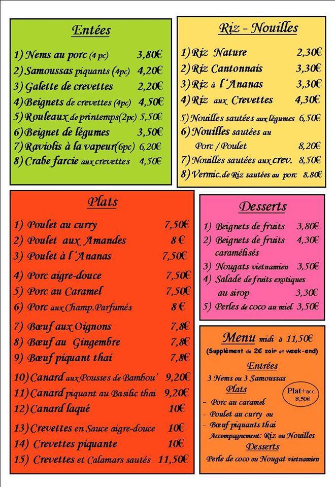 Menu at Mb Cafe, Nantes