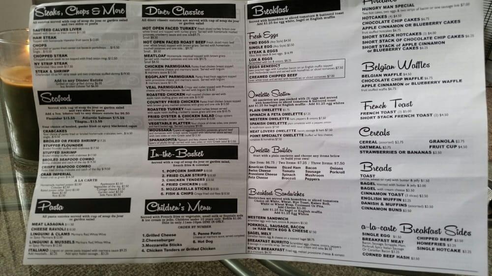 Menu at Point Diner restaurant, Somers Point