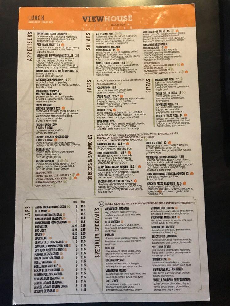Menu at ViewHouse Littleton pub & bar, Littleton