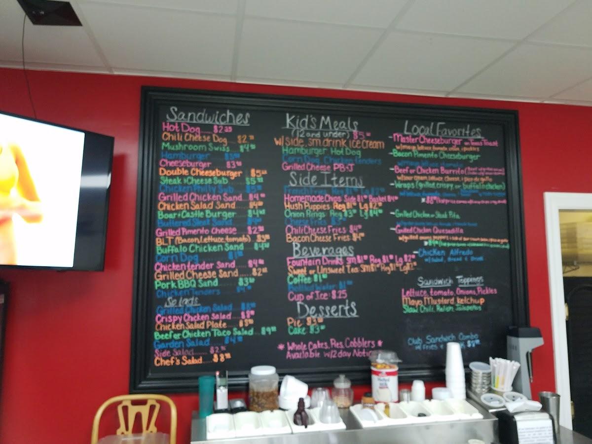 Menu at Center Grove Grill & Soda Shop restaurant, Greensboro