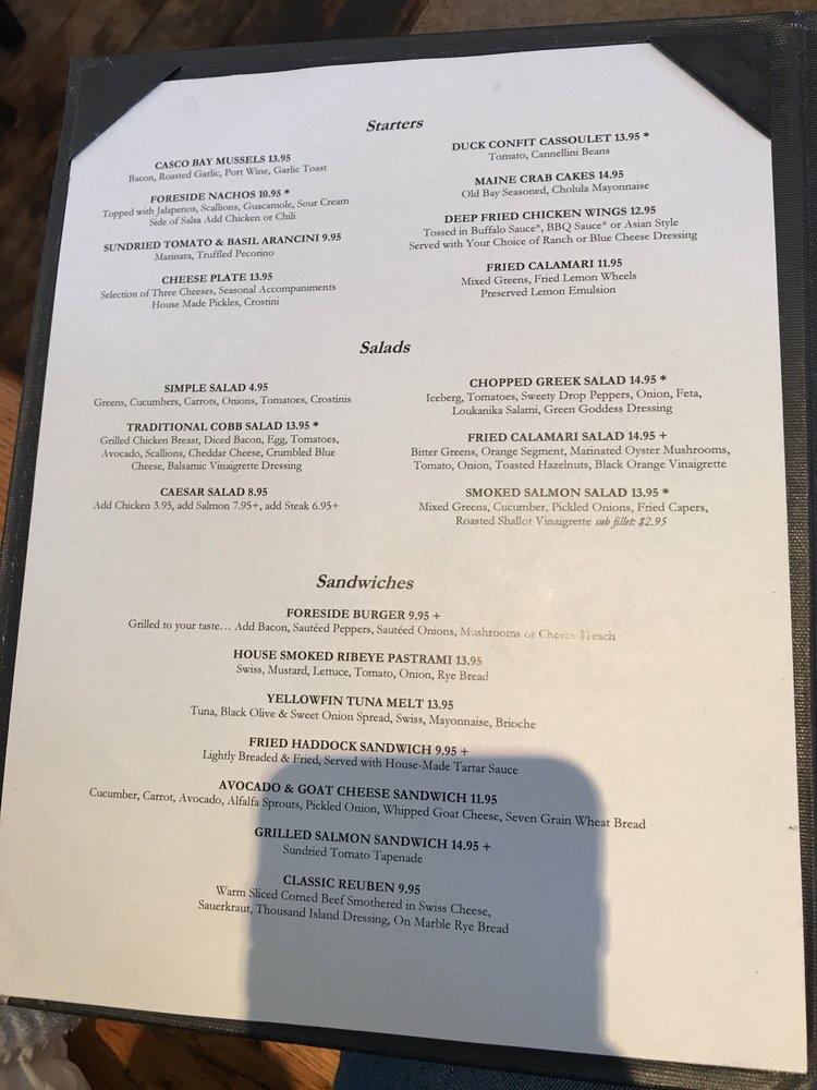 Menu at Foreside Tavern & Side Bar, Falmouth