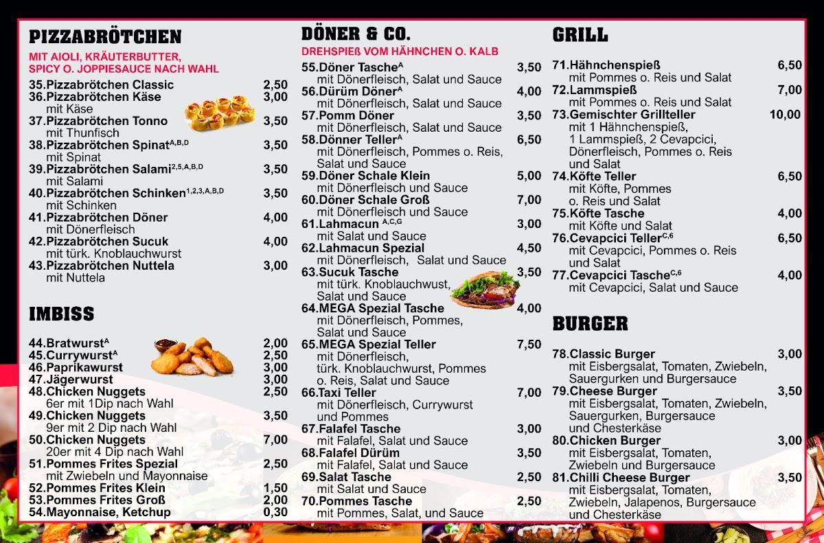 Speisekarte von MEGA GRILL restaurant, Wuppertal