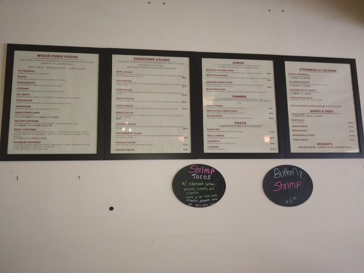 Menu at Arte Pizza - Downtown pizzeria, Brunswick, Newcastle St