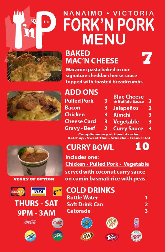 Menu at Fork'n Pork - Nanaimo restaurant, Nanaimo
