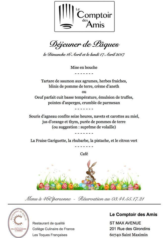 Menu at Le comptoir des amis restaurant, Saint-Maximin