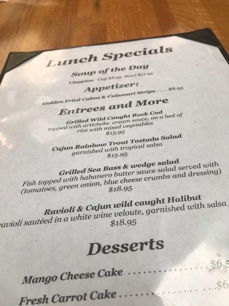 Menu at Fishwife restaurant, Seaside