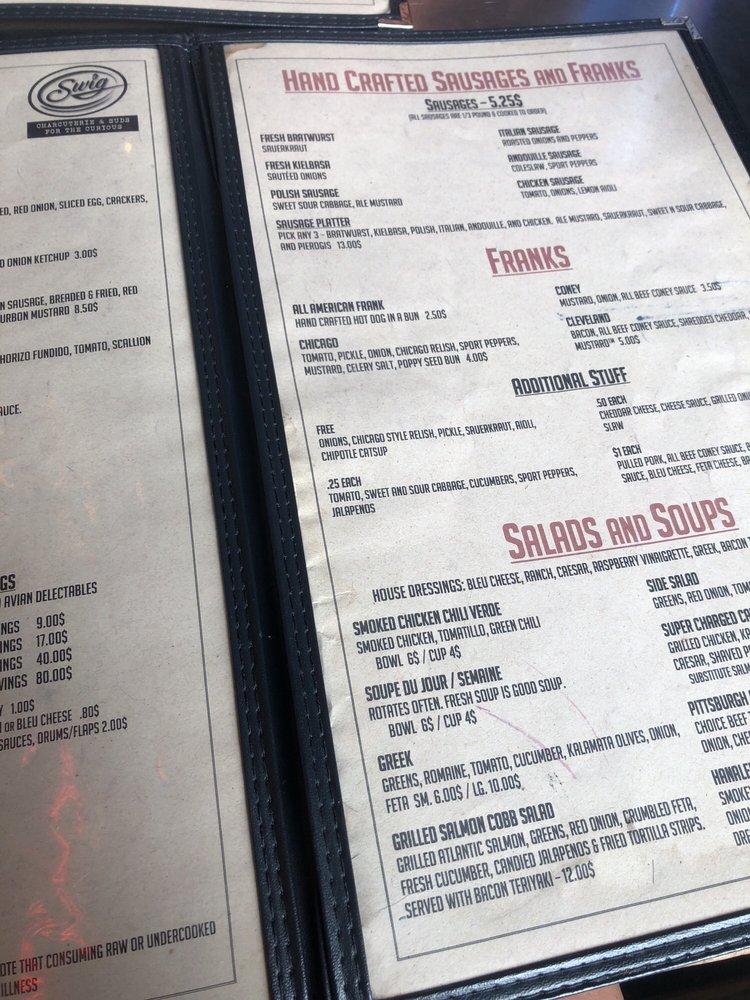 Menu at Swig Restaurant, Perrysburg