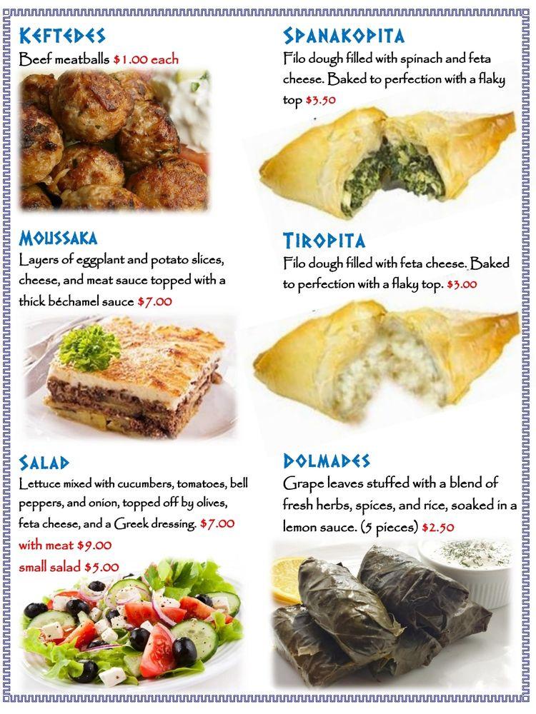 Menu at Taste of Greek restaurant, Houston, Kingwood Dr