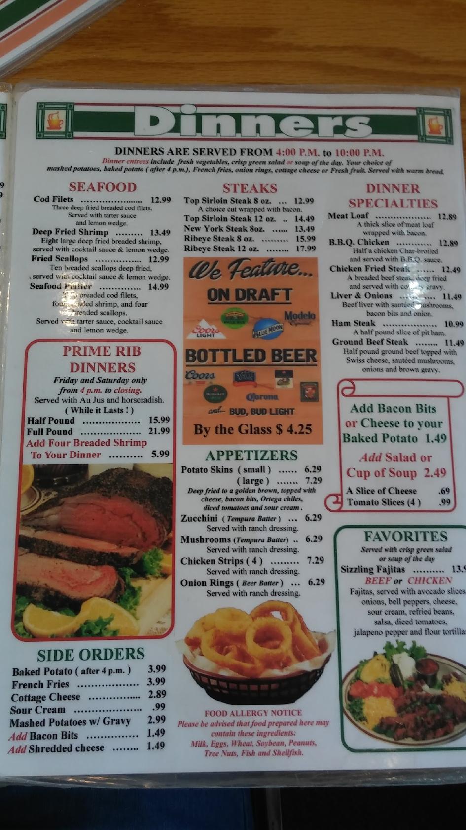 Menu at Vittles Family Restaurant, Anderson