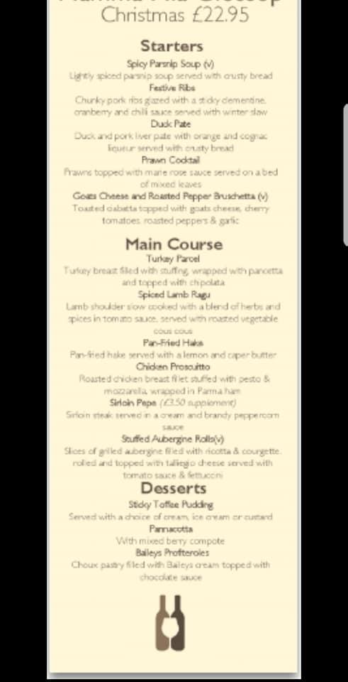 Menu at The Italian restaurant, Glossop, 110-112 High St W