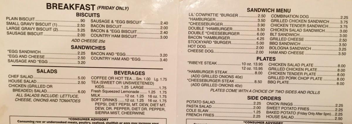 Menu at Carolina Restaurant, Siler City, 260 Stockyard Rd