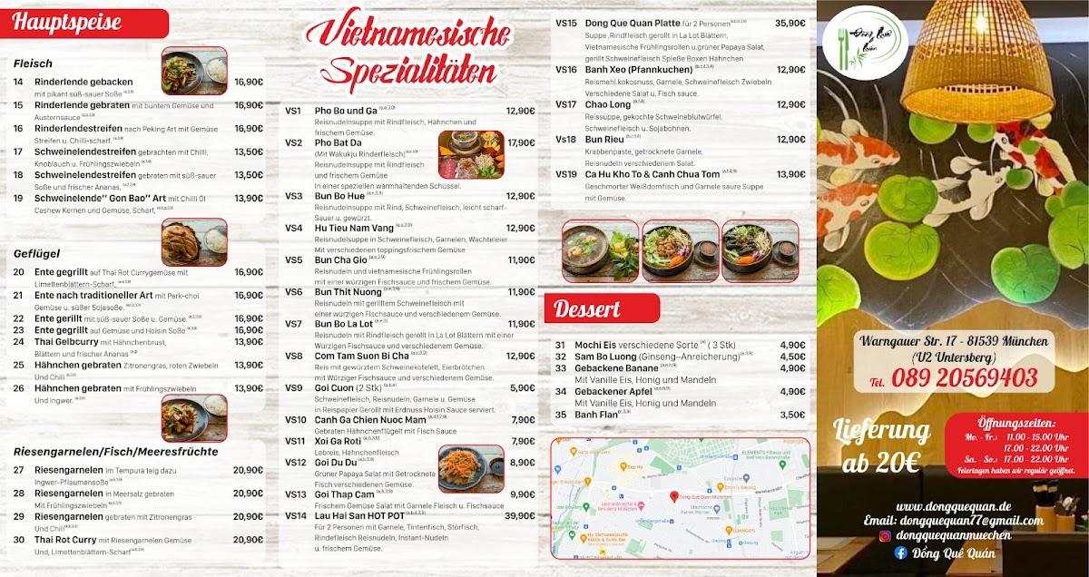 Speisekarte von Dong Que Quan München restaurant, München