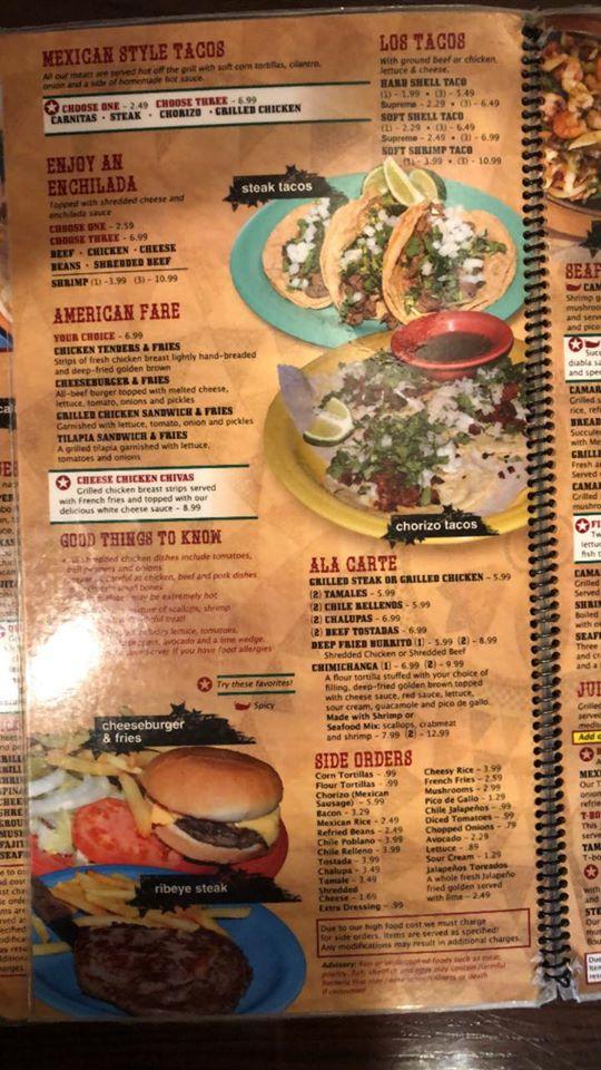 Menu at El Reparo Mexican Restaurant, Greensburg