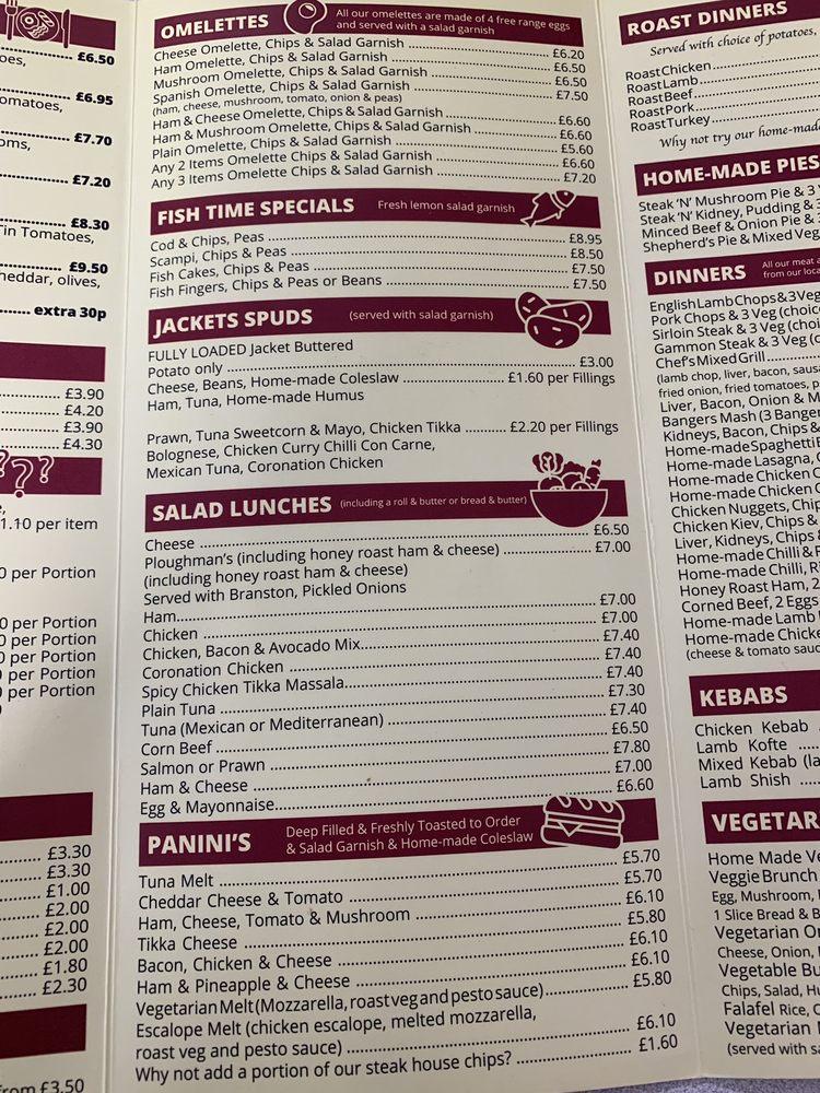 Menu at Kennington Lane Kebab cafe, London