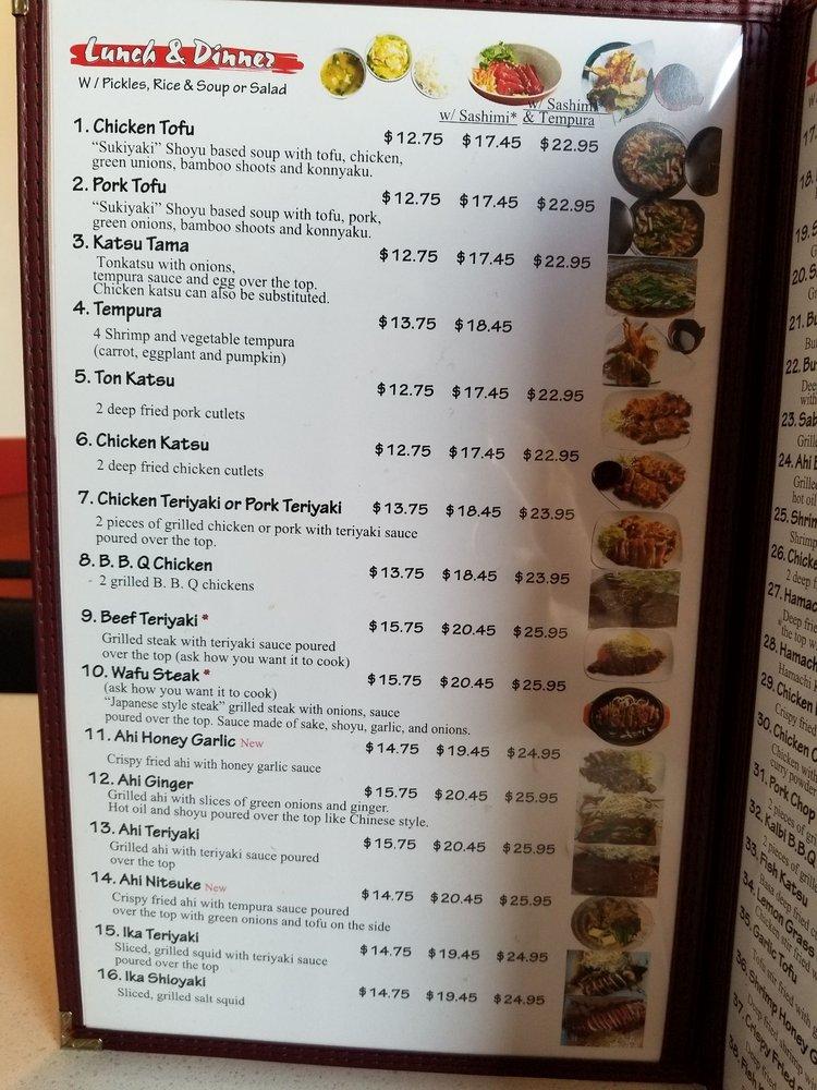 Menu at Saito & Pho III restaurant, Mililani