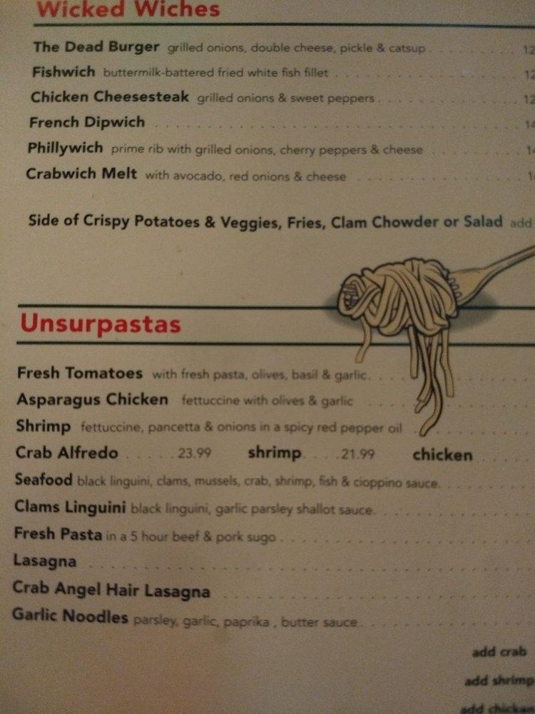 Menu at The Dead Fish restaurant, Crockett
