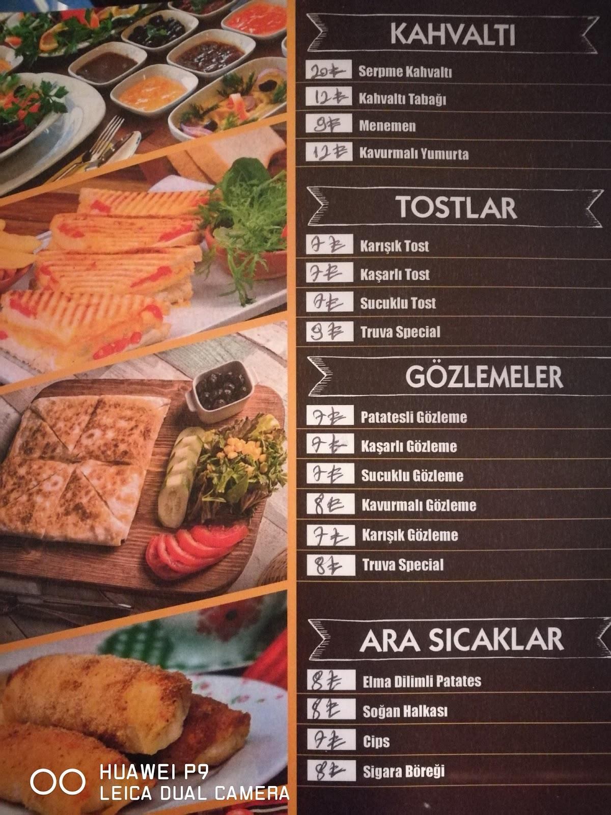 Carta de Truva Cafe, Van
