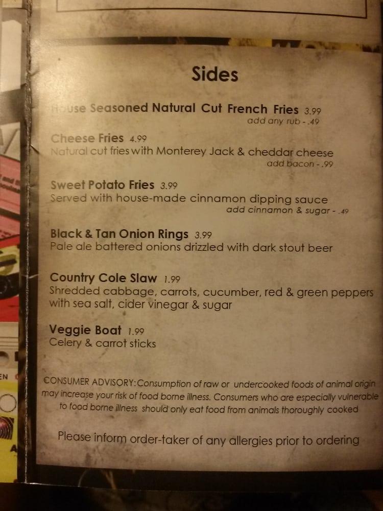 Menu at Boneheads Live pub & bar, Fall River, 36 Water St