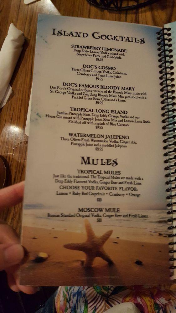Menu at Doc Ford's Rum Bar & Grille - Ft. Myers Beach, Fort Myers Beach