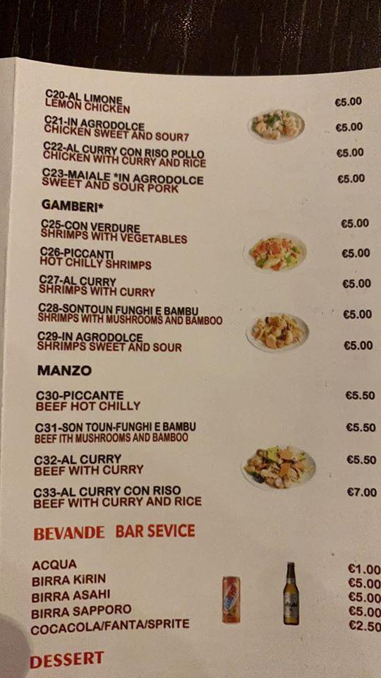 Menu at Ristorante Giapponese e Cinese Kiyomi, Chiavari