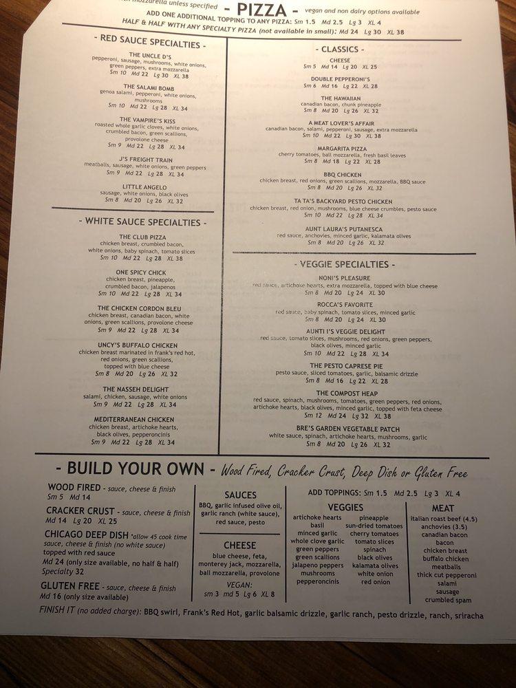 Menu at Mamma Celeste's Gastropub & Pizzeria, Sparks