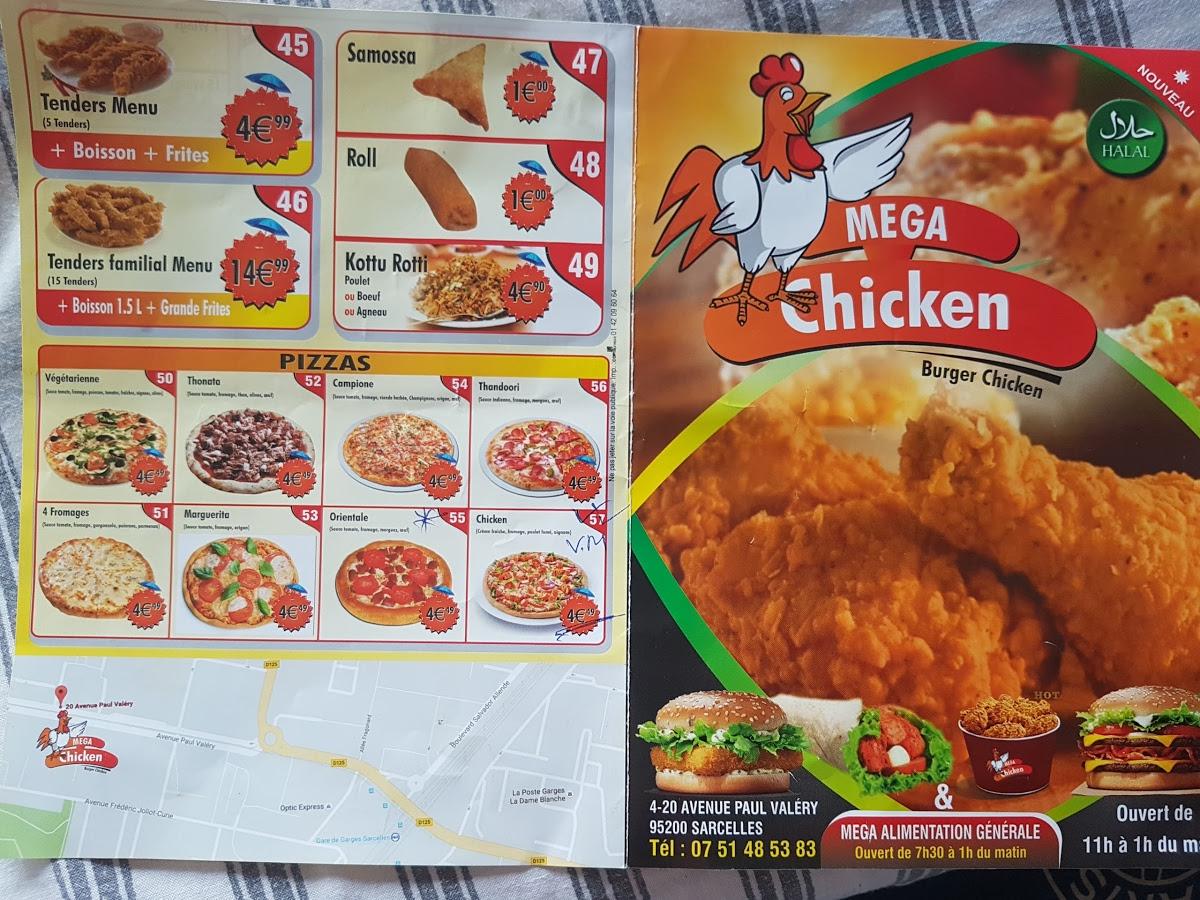 Menu at Mega Chicken restaurant, Sarcelles