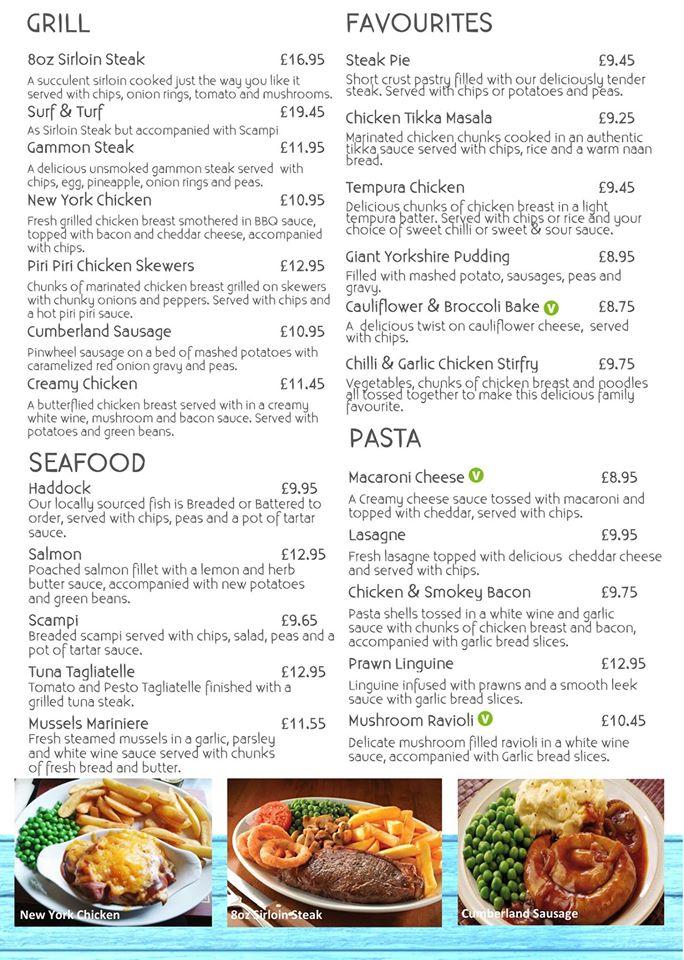 Menu at Surfside Takeaway pub & bar, England