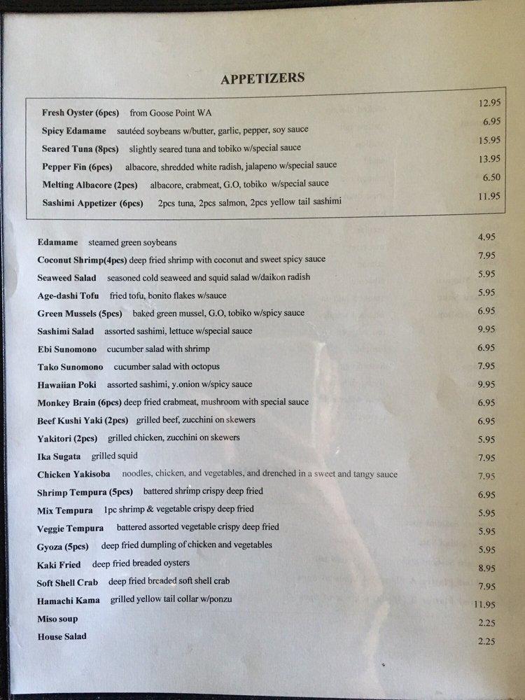 Menu at SUSHI KING restaurant, Fairfield, Business Center Dr #106