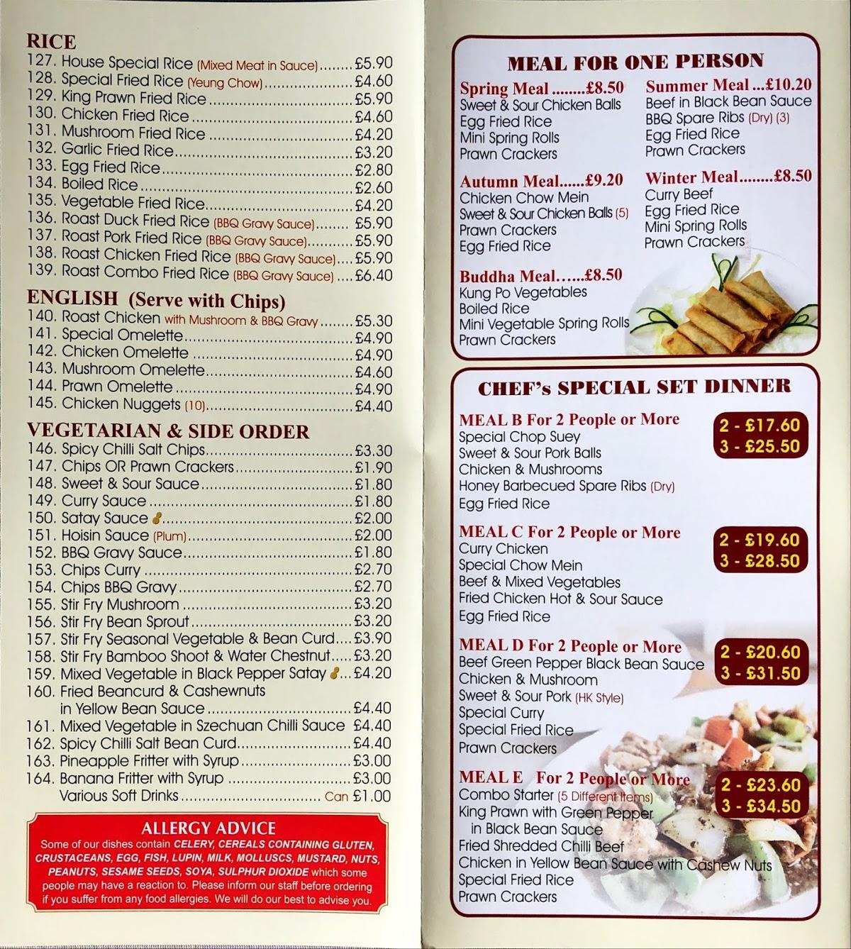 Menu at Teynham Chinese fast food, Sittingbourne, 107 London Rd