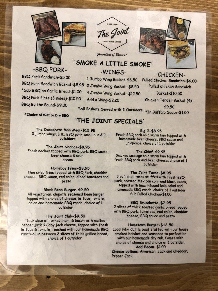 Menu at The Joint-BBQ, Wings & More, Eddyville