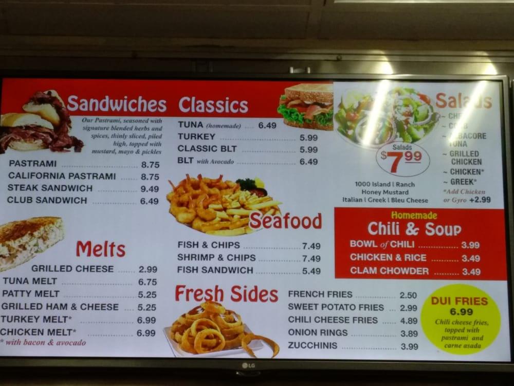 Menu at Victory Diner restaurant, Orange