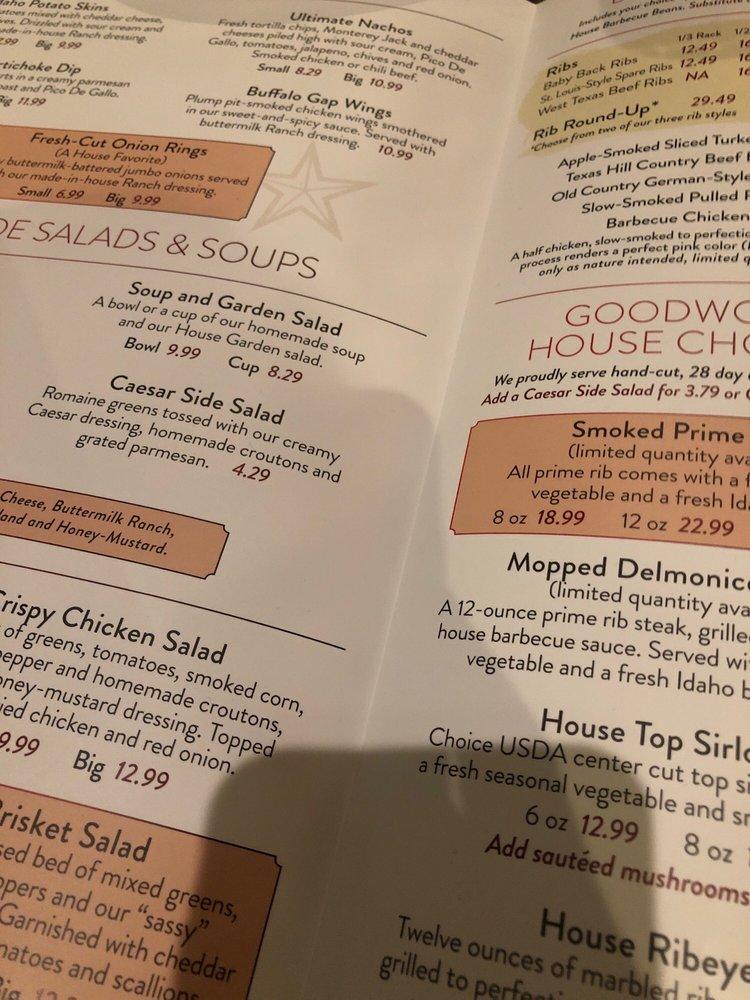Menu at Goodwood Barbecue Company, Boise