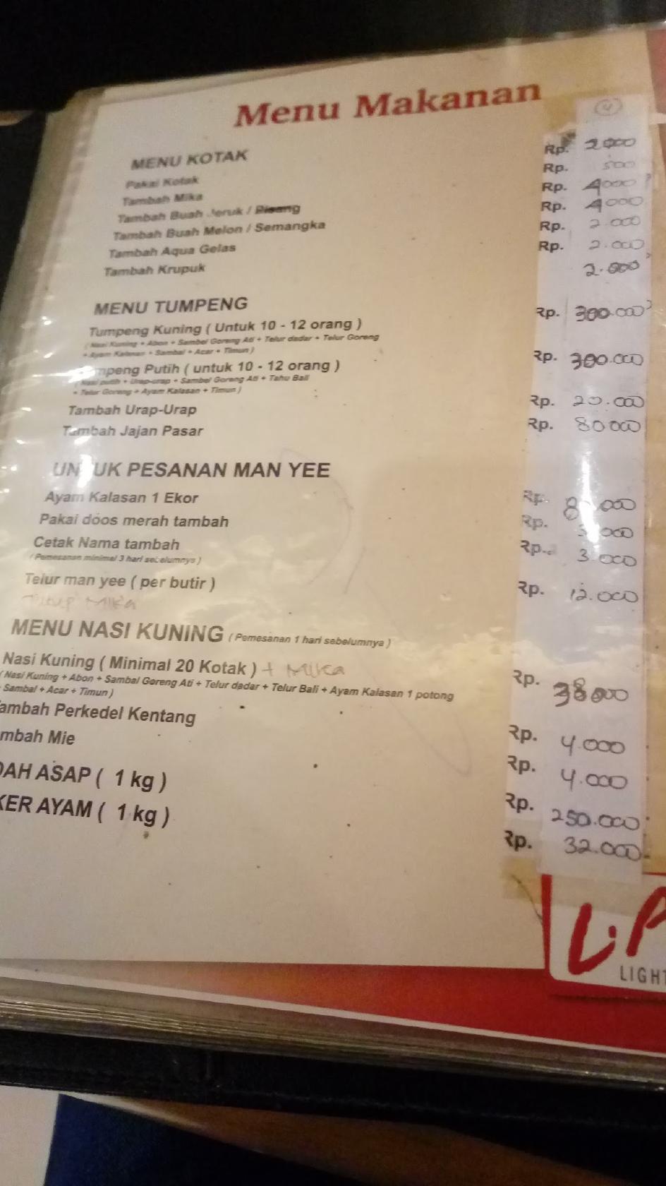 Menu at Happy Suzy Manyar Kertoarjo restaurant, Surabaya, Jl. Manyar ...
