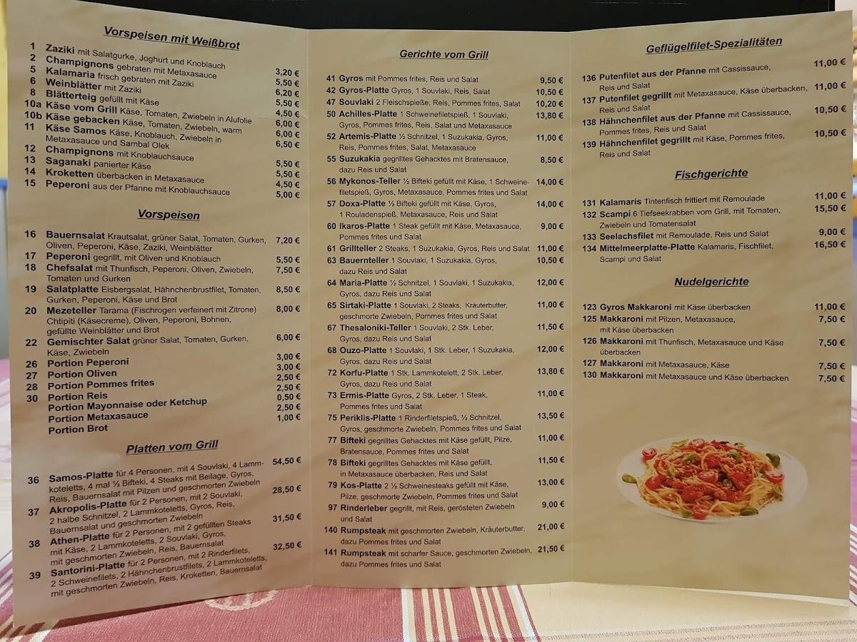 Speisekarte von Kos restaurant, Braunschweig