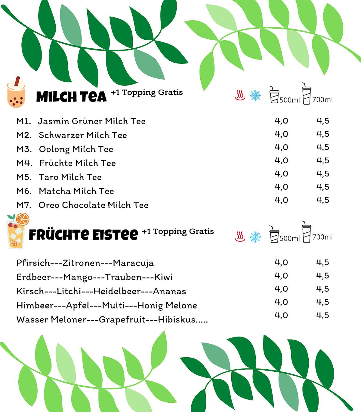 Speisekarte von Min's Bubble Tea und Sushi (in Degerloch-Stuttgart ...