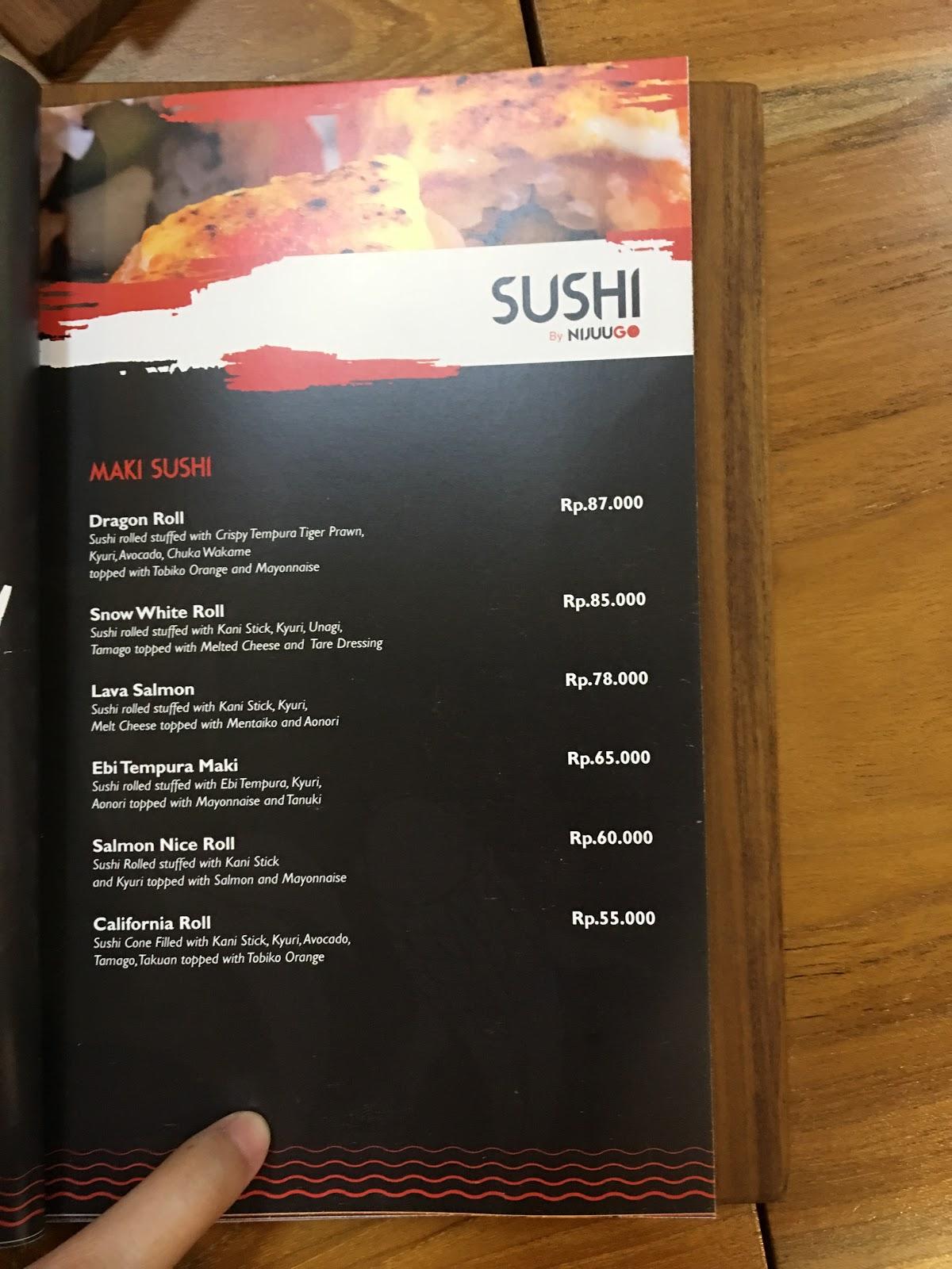 Menu at Nijuugo Resto restaurant, Bandung