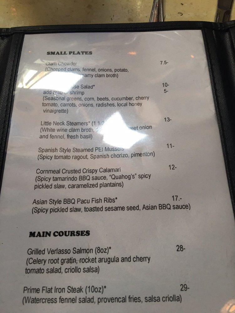 Menu at Quahog's Seafood Shack and Bar, Stone Harbor