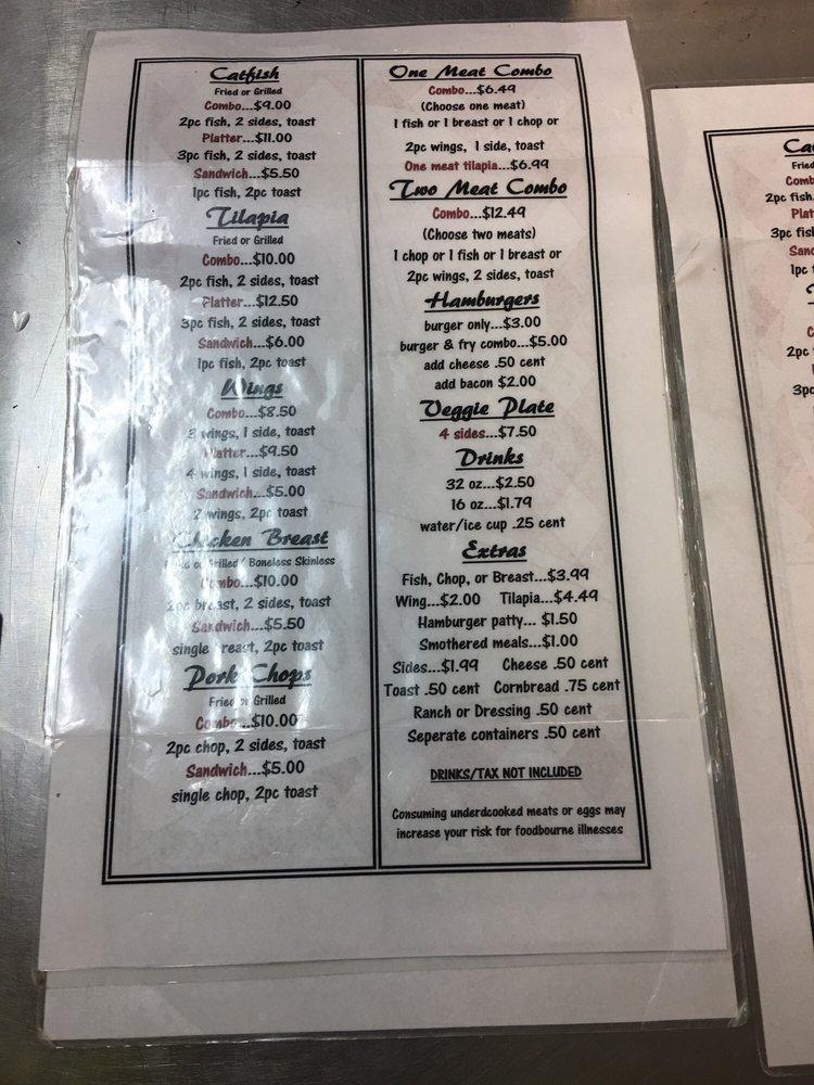 Menu at Sweet Lisa's Cafe, Tulsa