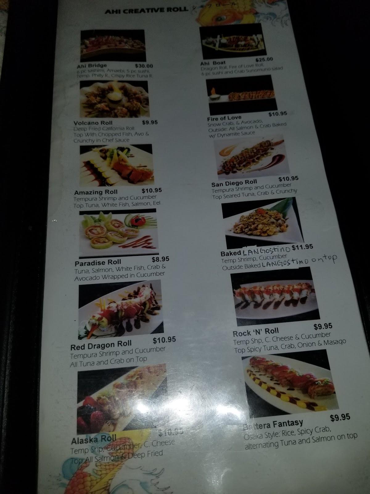 Menu at Alpine Sushi & Grill restaurant, Alpine