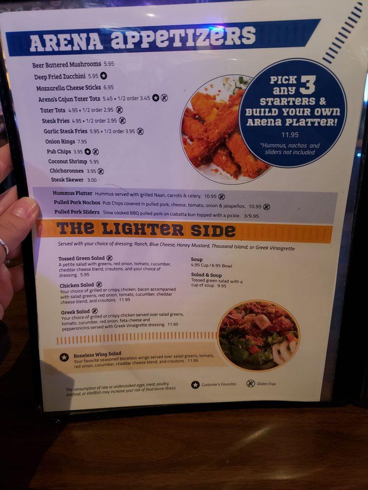 Carta de Arena Sports Bar & Grill, Independence