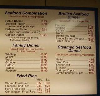Menu at Blue Sea Seafood Market & Restaurant, Tampa
