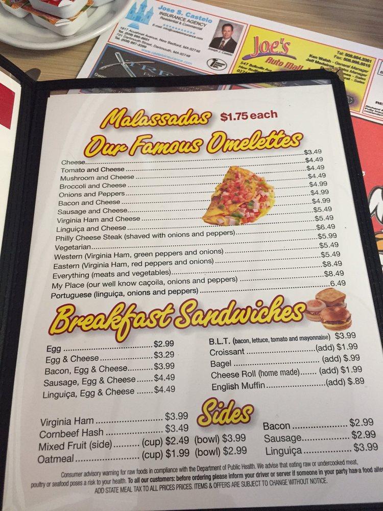 Menu at My Place Restaurant, New Bedford