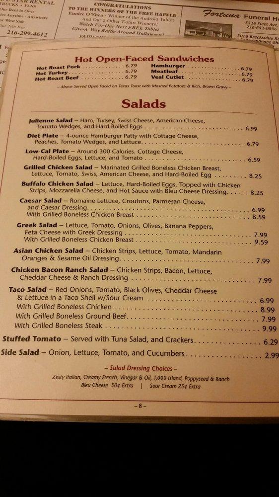 Menu at Red Chimney restaurant, Cleveland