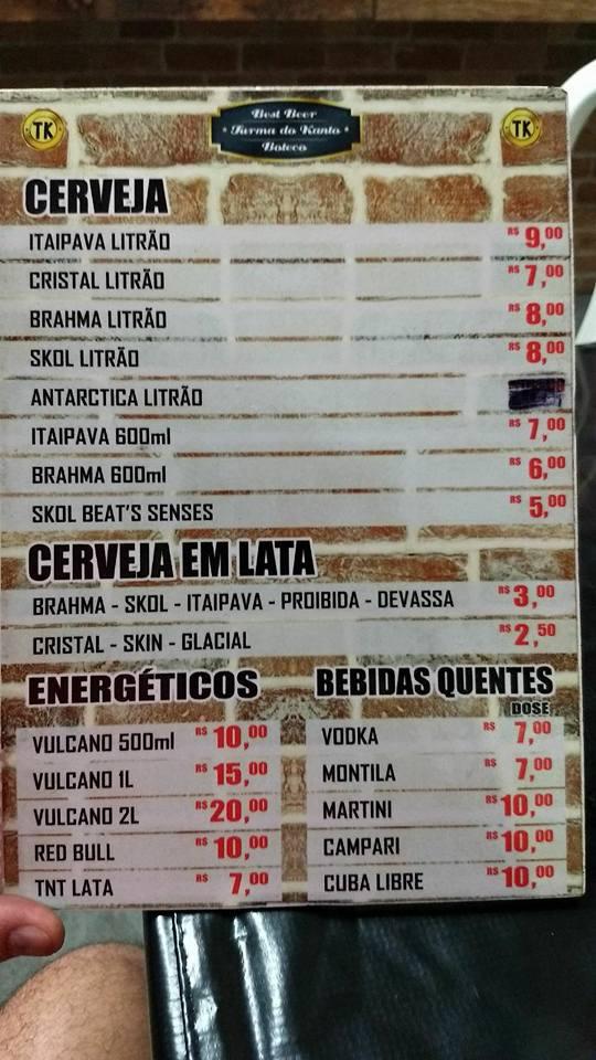 Menu at TK turma do Kanto Lanche e Bar, Manaus
