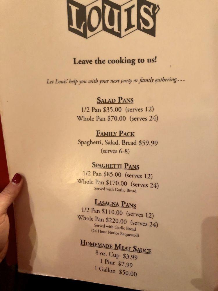 Carta de The Original Louis Drive in Restaurant, Knoxville