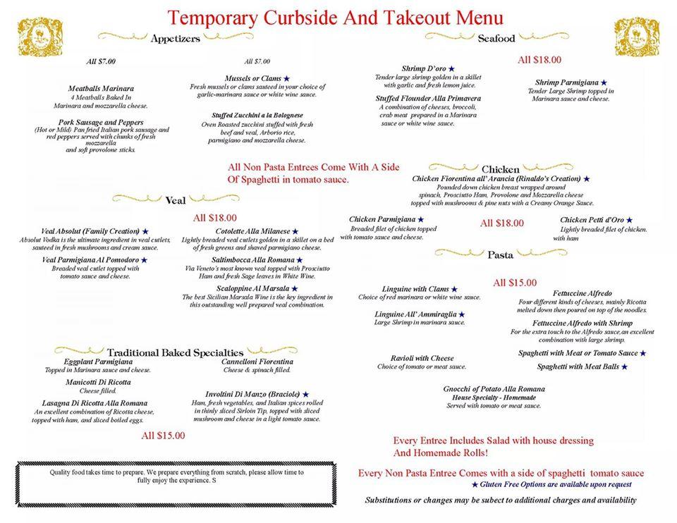 Menu at Villa Romana Italian Restaurant, Myrtle Beach, 707 S Kings