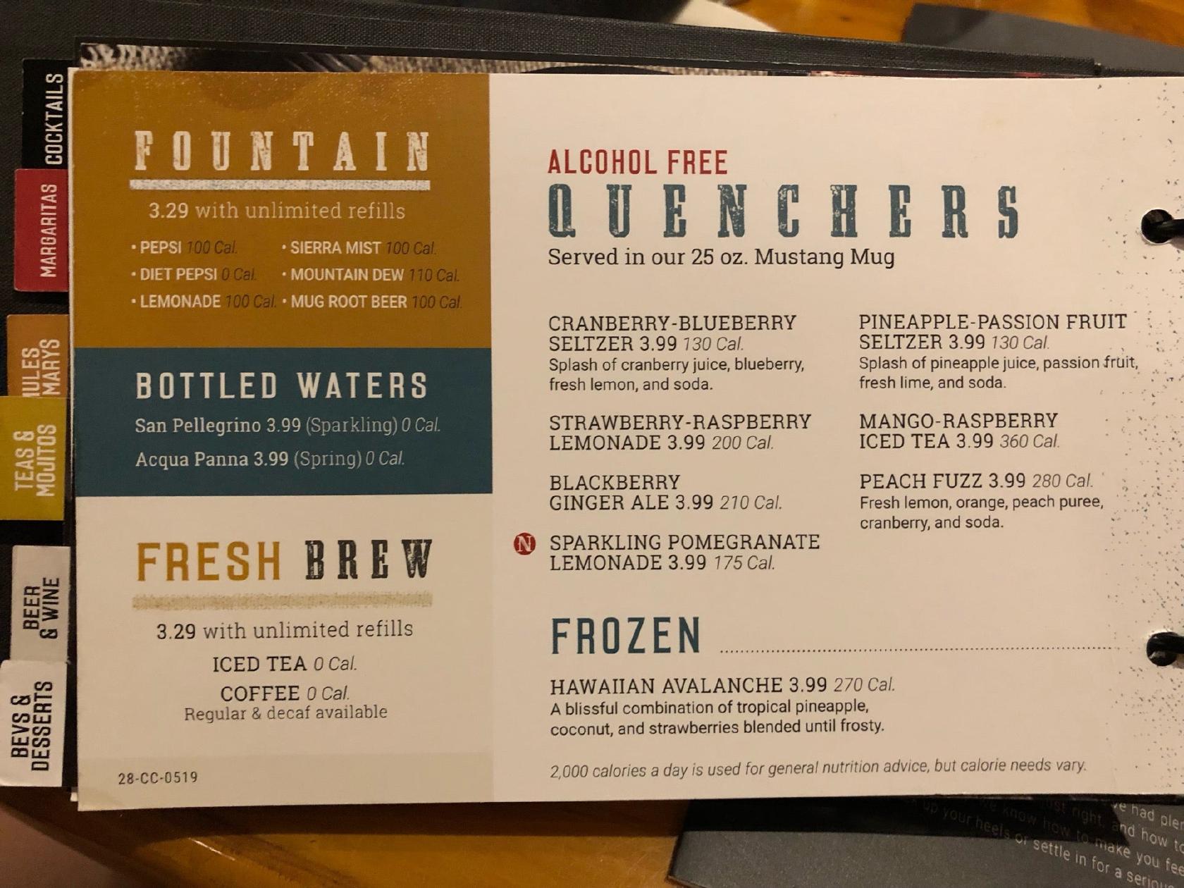 Menu at Black Angus Steakhouse, Pearl City
