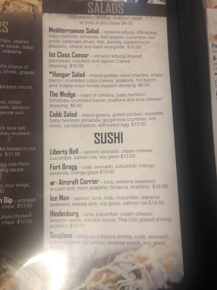 Menu at Hangar 38 pub & bar, Tallahassee